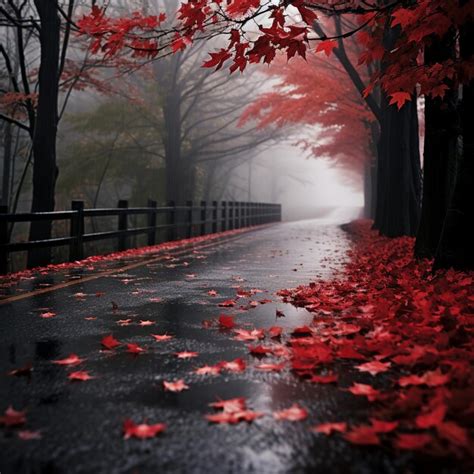 Premium Ai Image Illustration Of In Autumn With Misty Rain And Misty Rain A Beautiful