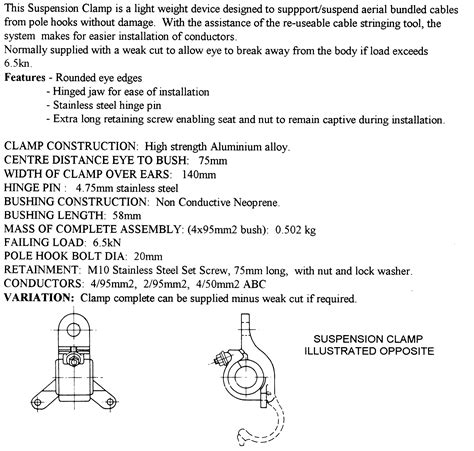 Low Voltage ABC Suspension Clamp Powerline Equipment