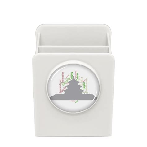 China Building Temple Heaven Wordcloud Desk Pencil Holder Cup Pen Organizer