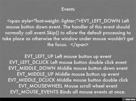 Keyboard And Mouse Events Ppt