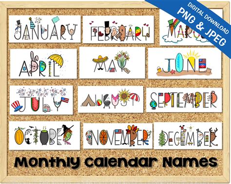 Calendar Months Clip Art Set Of Simple Desk Calendar Clipart Doodle
