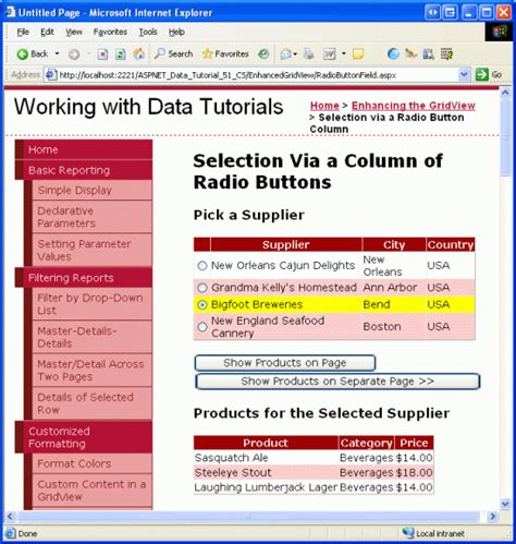 Adding A Gridview Column Of Radio Buttons Vb Microsoft Learn