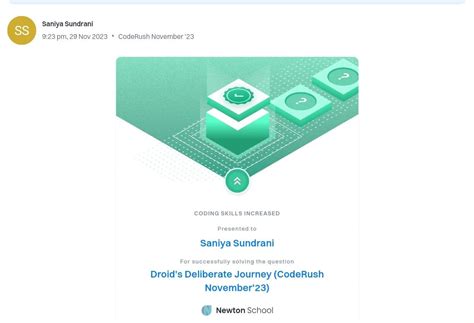 Saniya Sundrani On Linkedin Dsachallenge Codejourney Coding Skills