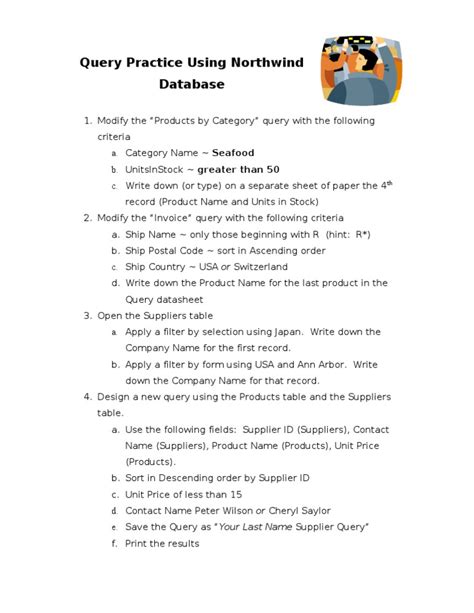 Query Practice Using Northwind Pdf
