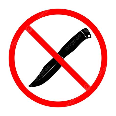 Tidak Ada Pisau Yang Diperbolehkan Tanda Larangan Untuk Pisau Senjata Berbahaya Dan