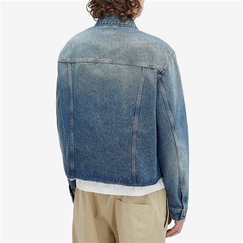 Mm6 Maison Margiela Mens Denim Raw Hem Jacket In Medium Blue Mm6