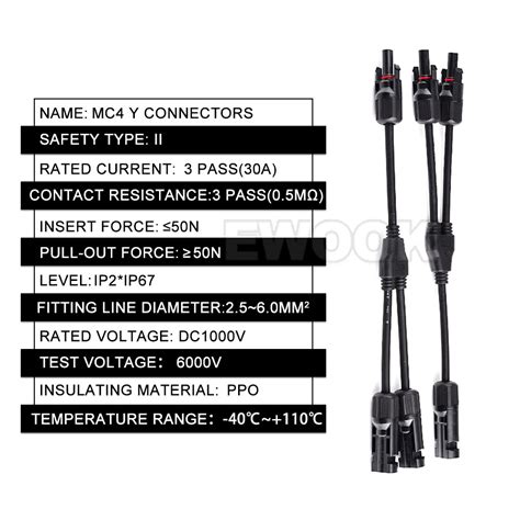 MC4 Y Branch Connectors Cable Solar Panel Cables Connector MC4 Cable Connector EBay