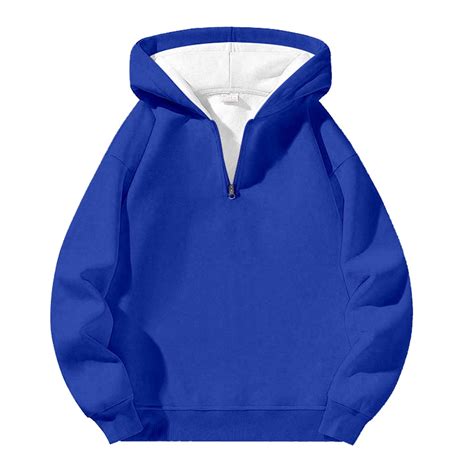 Fgnfyis Mens Quarter Zip Hoodies Solid Color Long Sleeve Drop Shoulder