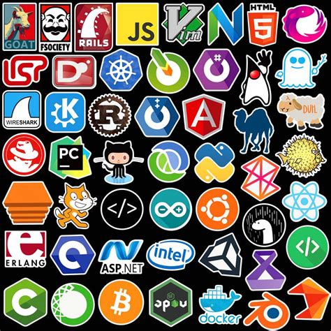 105pcs programmer sticker laptop tech developer decals c c pyt pack