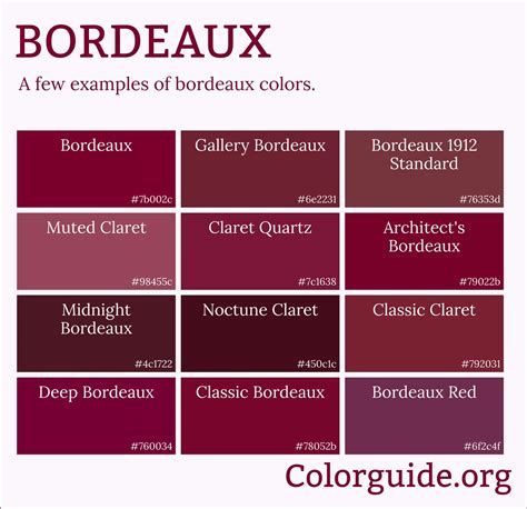 What Is Bordeaux 42 Colors
