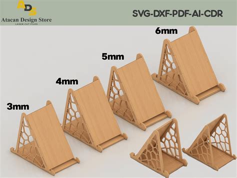 Phone Stand Laser Cut Files Instant Download Laser Cut Template L