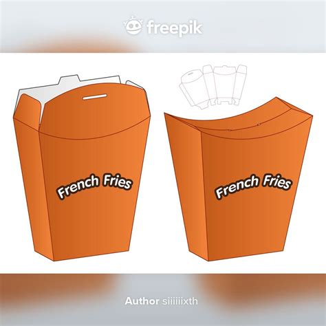 French Fries Box Packaging Template Design