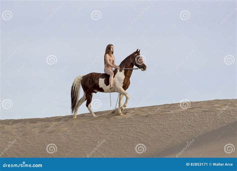 Young Nude Female Rider And Her Horse Stock Image Image Of Mohave