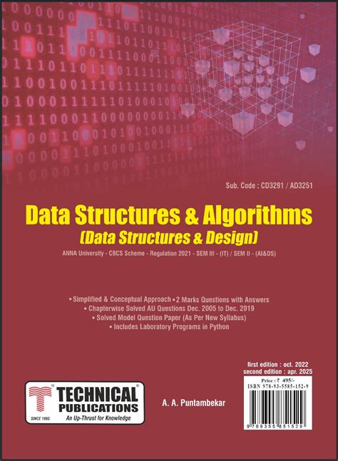 Data Structures And Algorithms For Be Anna University R21 Cbcs Iii I Technical Publications