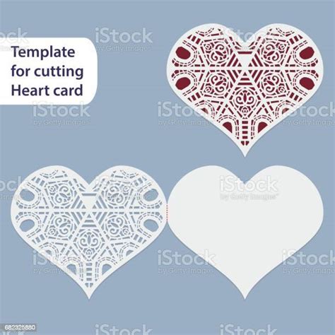 종이 비쳐 웨딩 카드 심장 모양 인사 엽서 절단 레이스 모방 발렌타인의 날 연애 편지 곡선 플로터 선물에 대 한 서식 파일 벡터 일러스트 레이 션 결혼식에 대한 스톡 벡터