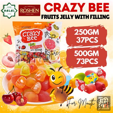 250 500gr Roshen Crazy Bee Jelly Candy Crazy Bee Gummy Crazy Bee Candy Gula Gula Viral Mix Candy