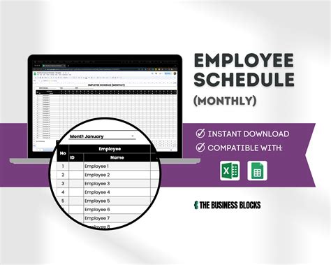 Monthly Staff Schedule Template Excel Weekly Work Schedule Template