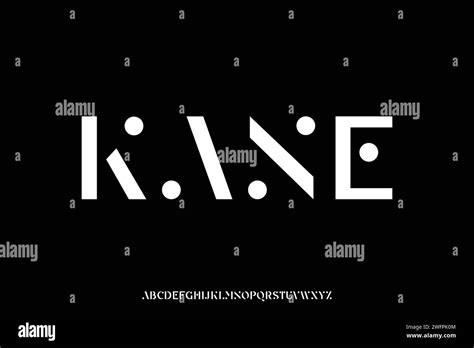 Modern Abstract Sans Serif Alphabet Display Font Vector Unique Decorative Typeface Stock Vector