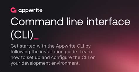command line interface cli docs appwrite