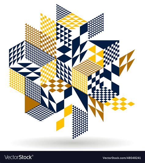 Abstract Art With 3d Isometric Cubes Geometric Vector Image
