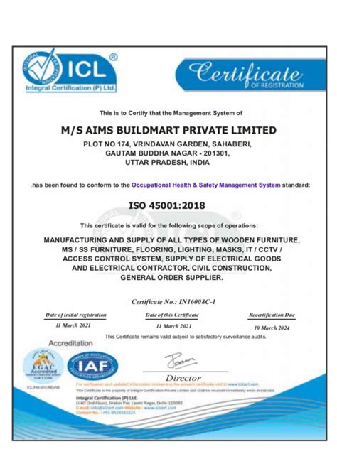 Quality Control Certificates Aims Build Mart