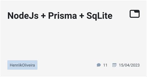Nodejs Prisma Sqlite · Henriikoliveira · Tabnews