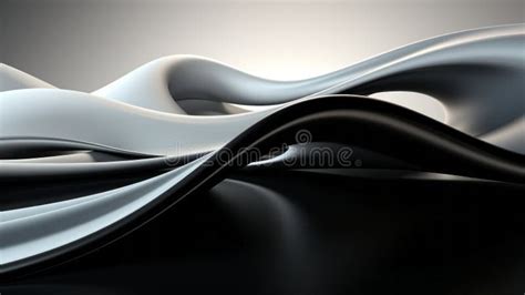Abstract Black And White Background With Curve Generative Ai Stock Illustration Illustration