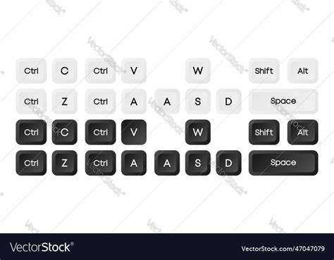 computer key combinations set of key combinations vector image