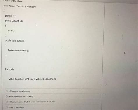 Solved Consider The Class Class Value Nv1 New Valuecdouble