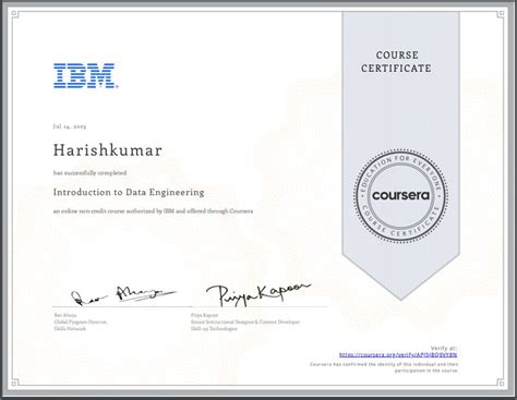 Harish Kumar On Linkedin Dataengineering Ibm Coursera Certification Throwback Skillupgrade