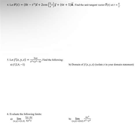 Solved 4 Let r t 8tt3 2cos 4πt 6t 5 k Find the Chegg com