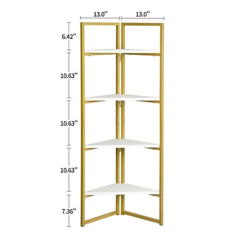 4 Tier Triangular Corner Shelf Rustic Corner Bookshelf Bed Bath And Beyond 36262592