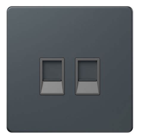 Rj45 2 Gang Data Socket Cat 6 Spruce Blue Stacco Electrical