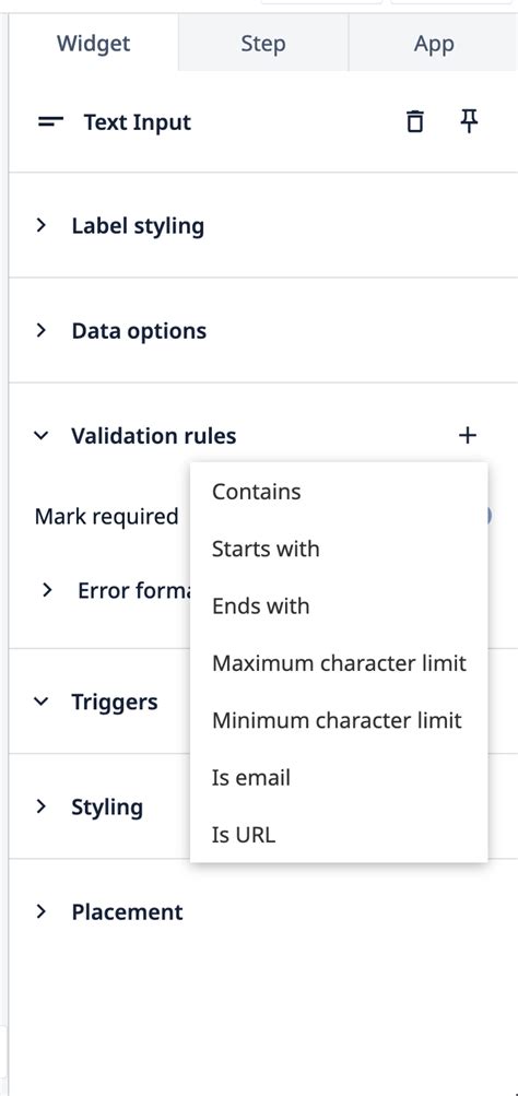 Data Validation With Input Widgets