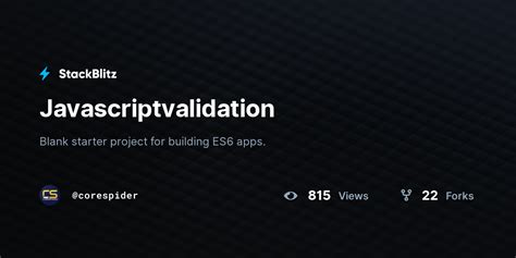 Javascriptvalidation Stackblitz