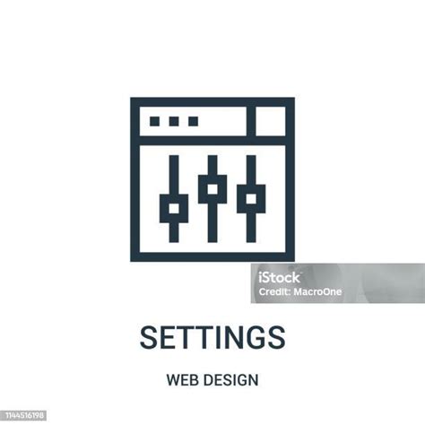 웹 디자인 컬렉션에서 설정 아이콘 벡터입니다 얇은 선 설정 개요 아이콘 벡터 일러스트 레이 션 0명에 대한 스톡 벡터 아트 및 기타 이미지 Istock