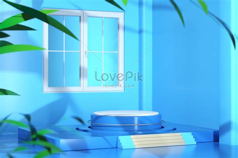 파란색 식물 부스 배경 배경 사진 및 창의적인 일러스트 무료 다운로드 Lovepik