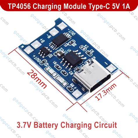 Tp4056 Charging Module Type C 5v 1a Usb 3 7v Battery Charging Circuit