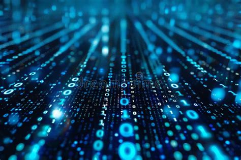 Digital Background Featuring Blue Binary Code And Numbers Dark Theme