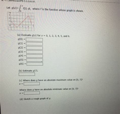 Solved Let G X Integral X 0 F T Dt Where F Is The