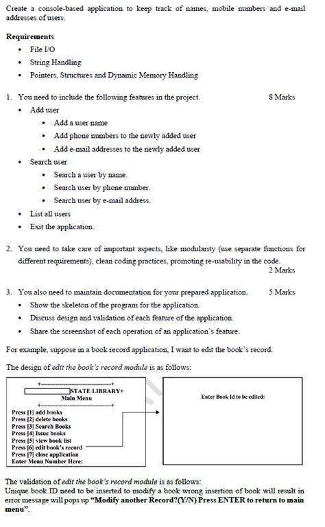 Solved Create A Console Based Application To Keep Track Of