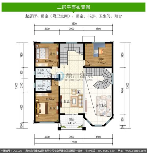 复式三层带旋转楼梯别墅施工图纸及效果图 农村自建别墅设计 鼎川建筑 三层别墅 图纸超市 别墅图纸超市