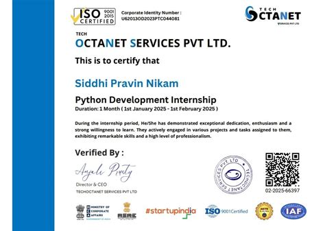 pythondeveloper internship octanet machinelearning ai webscraping