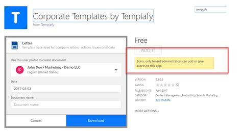 How To Install Templafy Sharepoint App From Sharepoint Store Templafy One Help Center