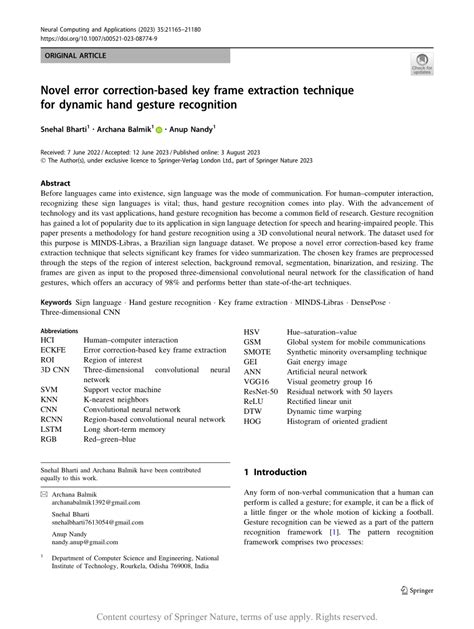 Novel Error Correction Based Key Frame Extraction Technique For Dynamic