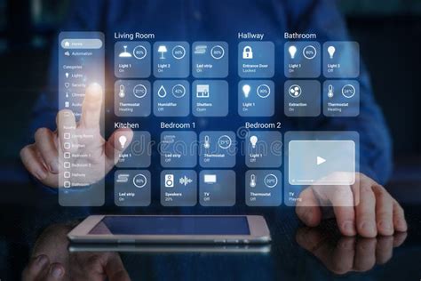 Person Using Smart Home Dashboard Interface To Control Connected Devices And Set Up Automations