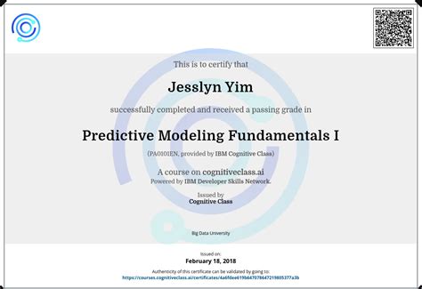 Ibm Cognitive Class Pa0101en Certificate Cognitiveclass