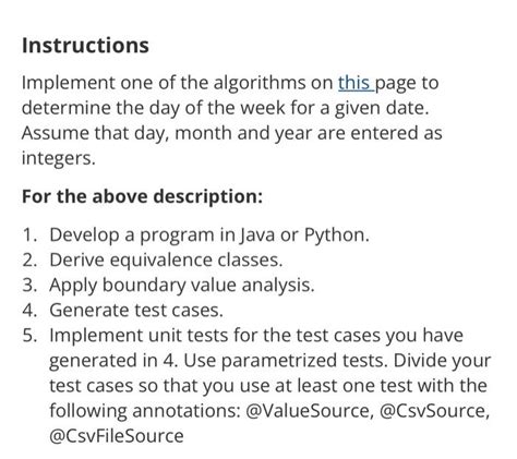 Solved Instructions Implement One Of The Algorithms On This