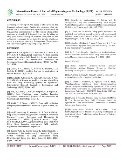 Crop Yield Prediction Using Machine Learning Pdf Agriculture Industries