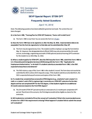 Fillable Online SEVP Special Report STEM OPT Fax Email Print PdfFiller